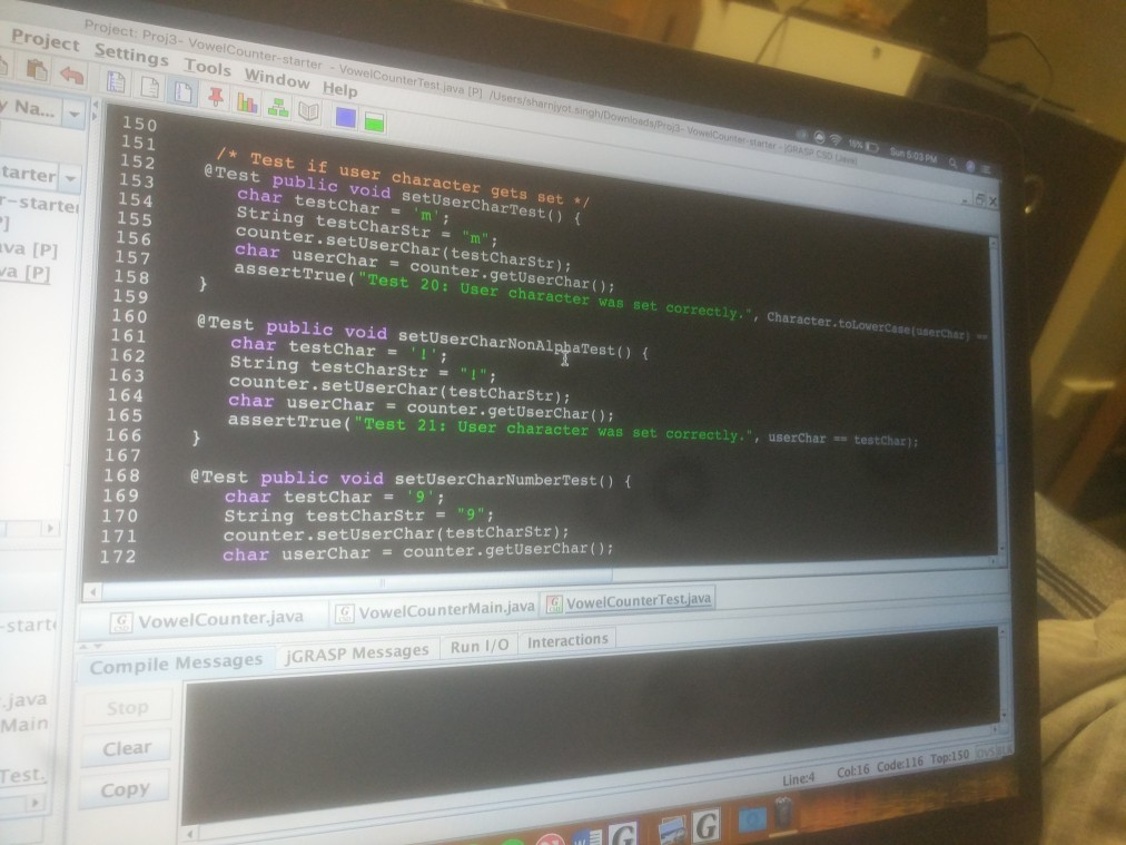 Solved ject: Proj3-VowelCounter-starter VowelCounter java | Chegg.com