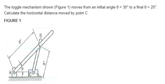Solved The toggle mechanism shown (Figure 1) moves from an | Chegg.com