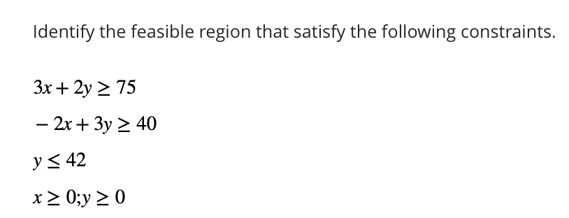 Solved Identify the feasible region that satisfy the | Chegg.com