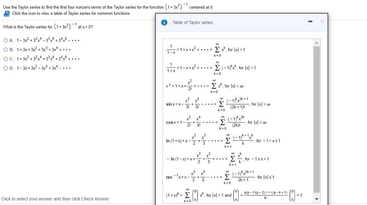 Solved - 1 Use the Taylor series to find the first four | Chegg.com