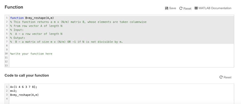 Solved Function Save Creset Matlab Documentation 1function 