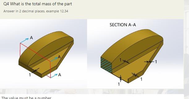 Q4 What is the total mass of the part Answer in 2 | Chegg.com