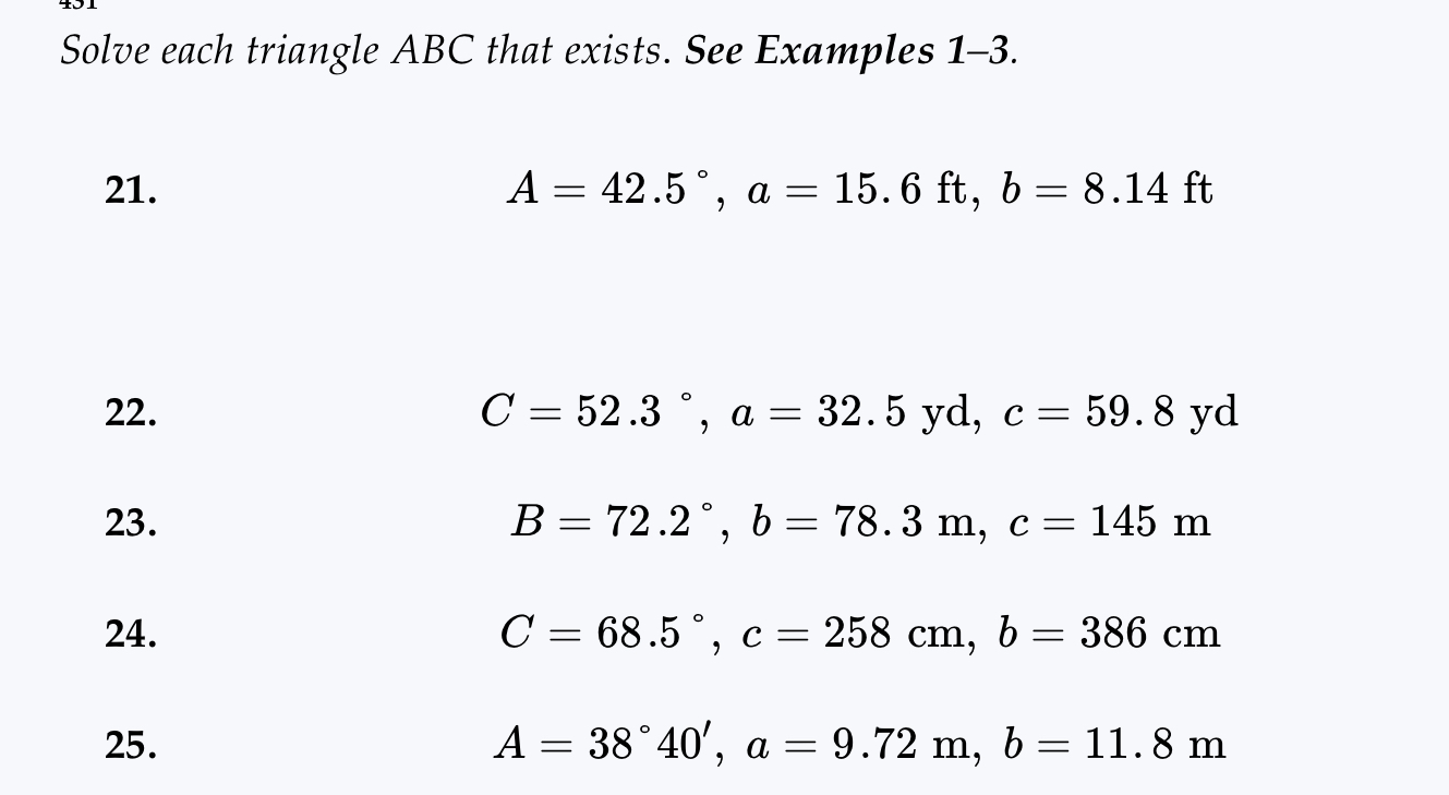 Solved Find the unknown angles in triangle ABC for each | Chegg.com