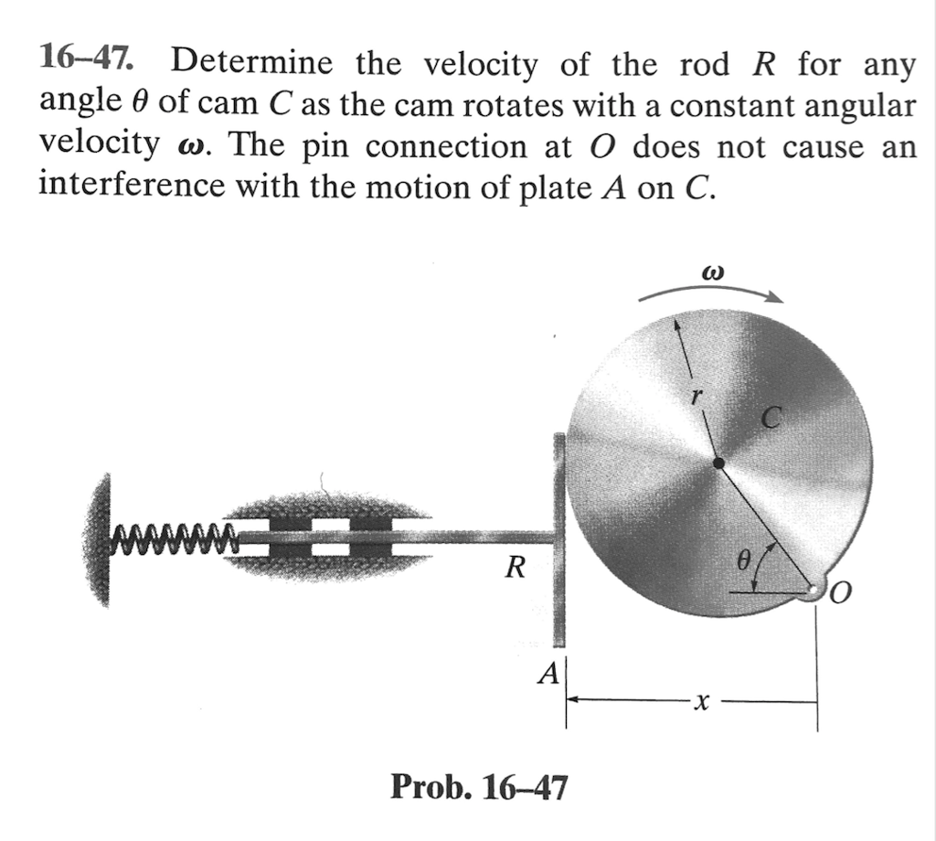 Solved 16-47. Determine the velocity of the rod R for any | Chegg.com