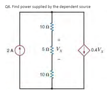 Solved Q6. Find power supplied by the dependent source | Chegg.com