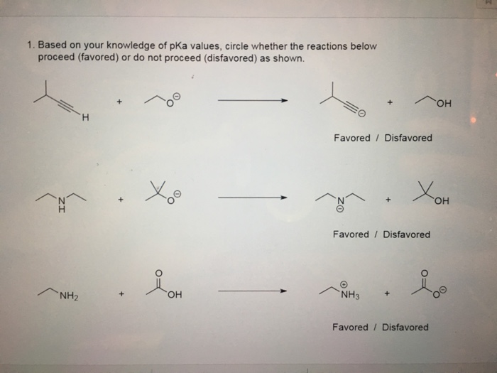 Solved 1. Based on your knowledge of pKa values, circle | Chegg.com