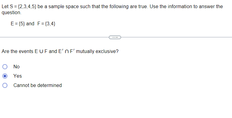 Solved Let S={2,3,4,5} be a sample space such that the | Chegg.com
