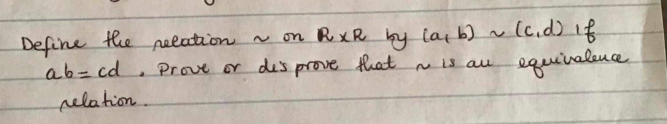 Solved w is an Define the relation w on RxR by (a, b) ~ | Chegg.com
