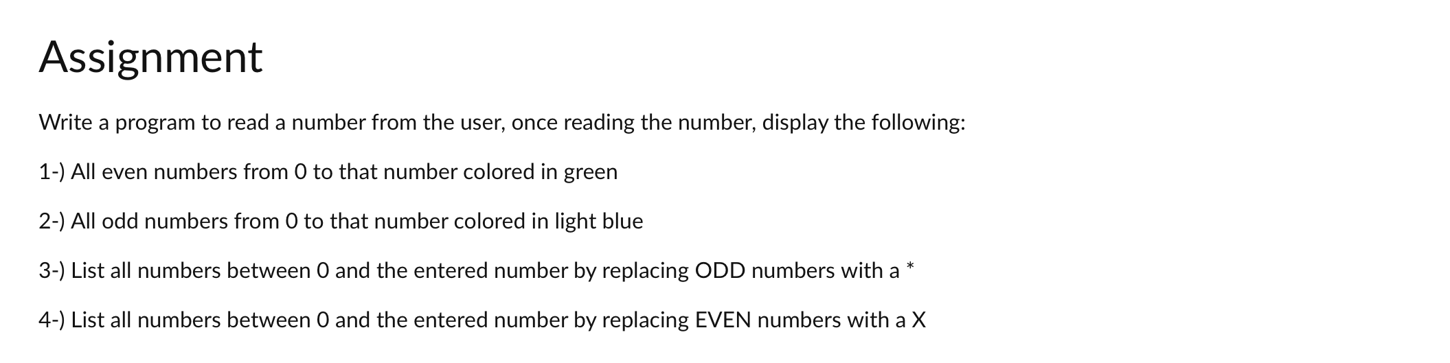 Solved Assignment Write a program to read a number from the | Chegg.com