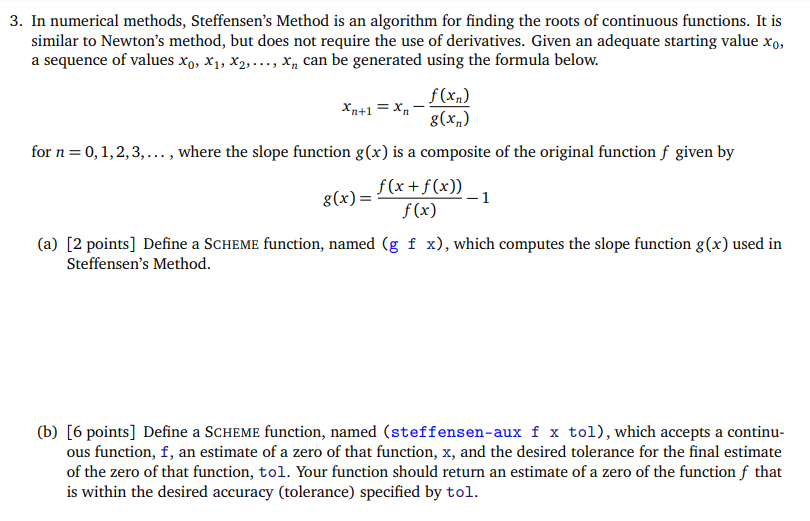 3. In numerical methods, Steffensen's Method is an | Chegg.com