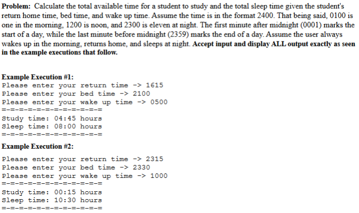 Solved Problem: Calculate the total available time for a | Chegg.com
