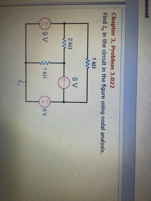 Solved Chapter 3, Problem 3.020 Find Vo in the network in | Chegg.com