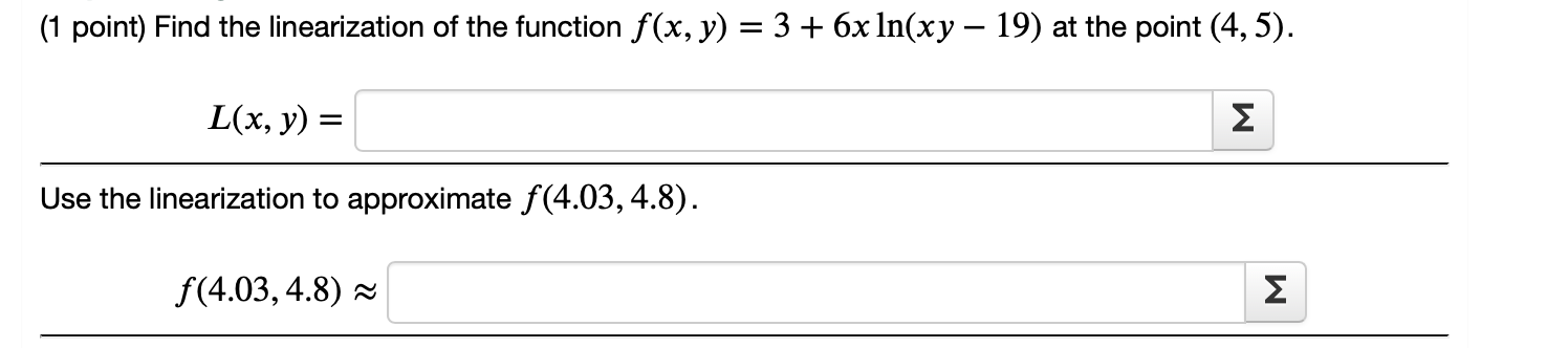 Solved 1 Point Find The Linearization Of The Function F X