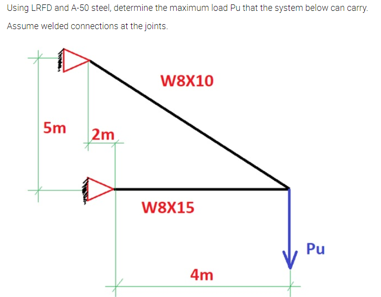 Solved Using LRFD and A-50 steel, determine the maximum load | Chegg.com