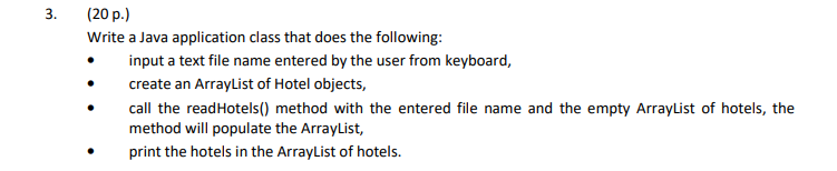 Solved 3 20 P Write A Java Application Class That Does 