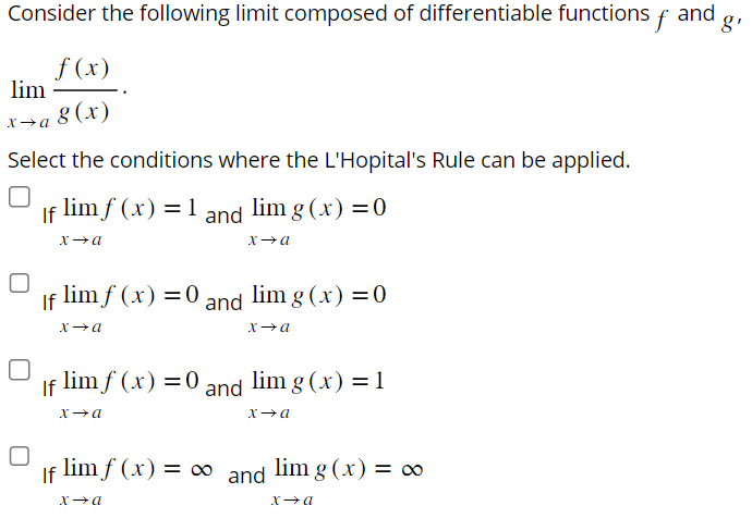 Solved Consider the following limit composed of | Chegg.com