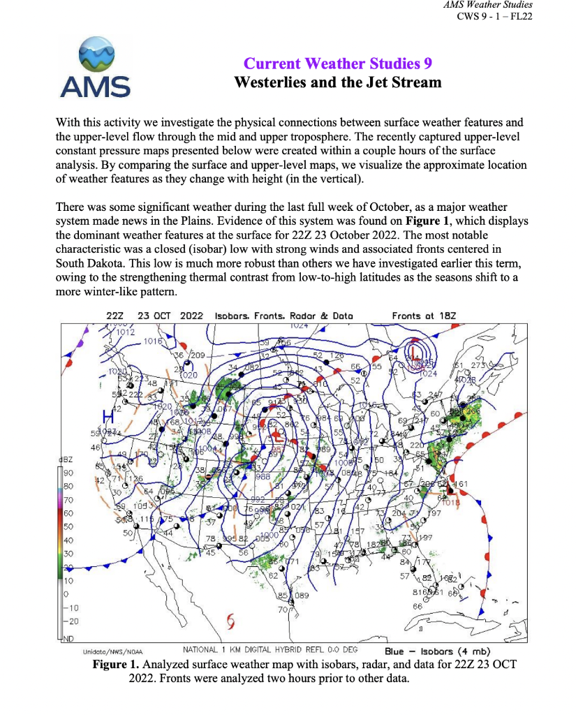 Solved Current Weather Studies 9 Westerlies and the Jet | Chegg.com
