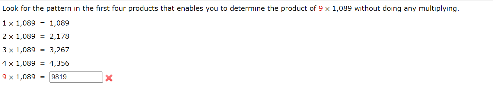 Solved Look for the pattern in the first four products that | Chegg.com