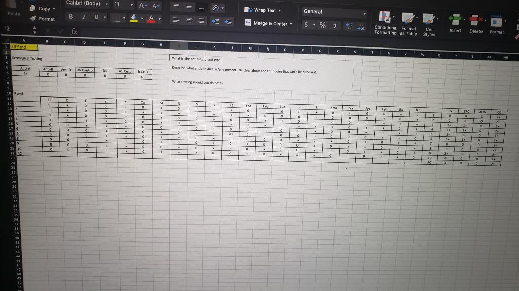 Solved Calibri (Body) 11 A- A+ Copy A Paste Wrap Text | Chegg.com