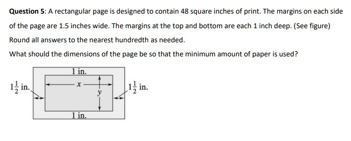 Solved Question 5: A rectangular page is designed to contain | Chegg.com