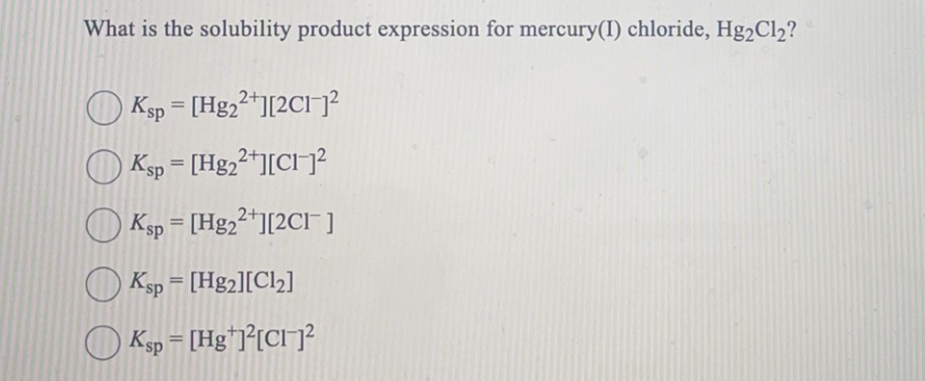 Solved What is the solubility product expression for | Chegg.com