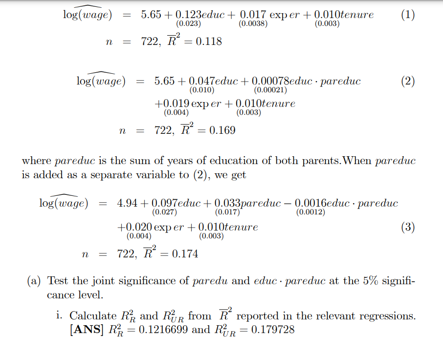 Solved Can you explain how R(R)^2 is 0.1216699 and R(UR)^2 | Chegg.com
