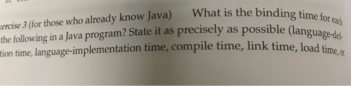 Solved encise 3 (for those who already know Java) What is | Chegg.com
