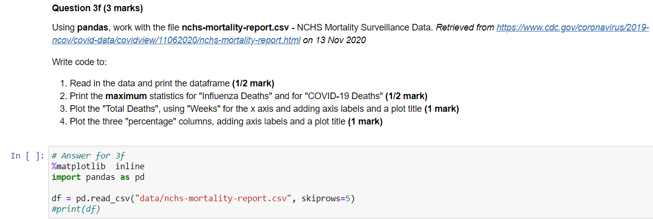 Question 3e (3 marks) Given the animal list in the | Chegg.com