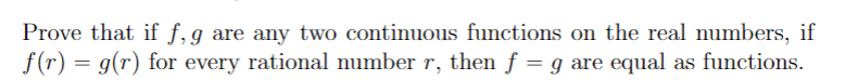 Solved Prove that if f,g are any two continuous functions on | Chegg.com