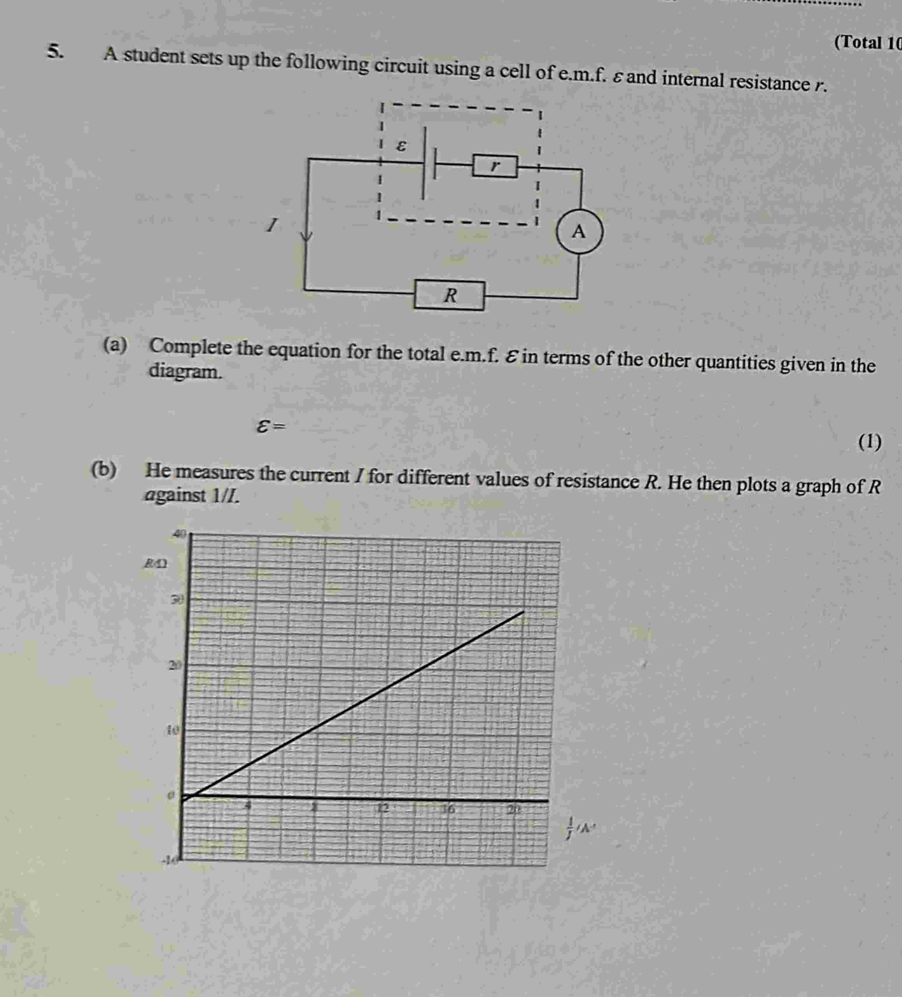 Solved A student sets up the following circuit using a cell | Chegg.com