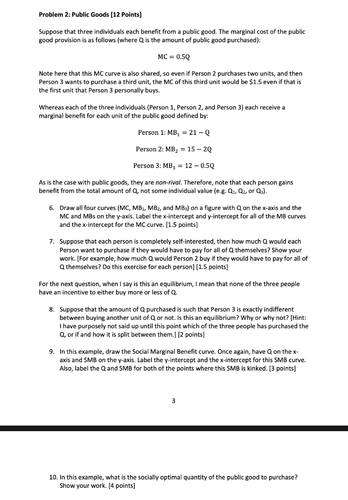 Solved Need help with this economics problem, will | Chegg.com