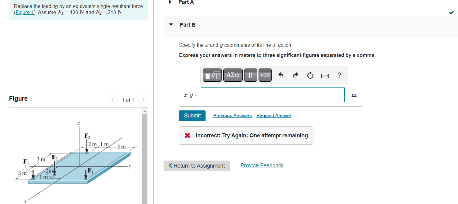 Solved Replace the loading by an equivalent single resultant | Chegg.com