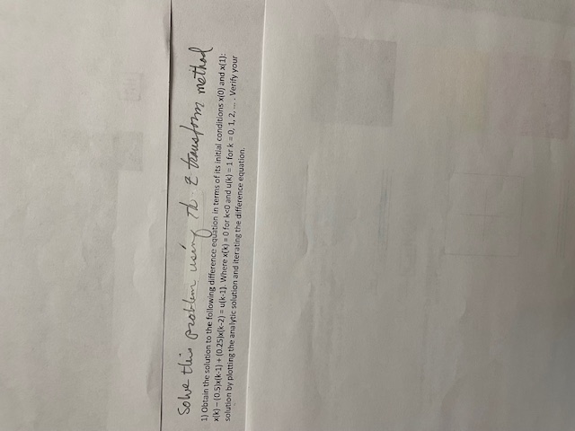 Solved Solve this probtem using th z ﻿transtorm methalObtain | Chegg.com