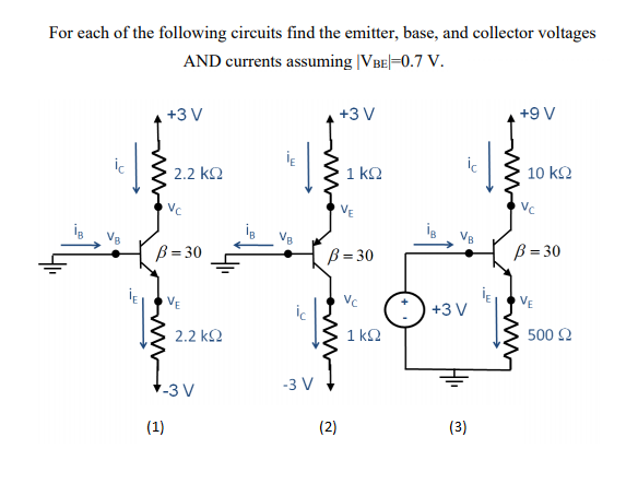 Solved For each of the following circuits find the emitter, | Chegg.com