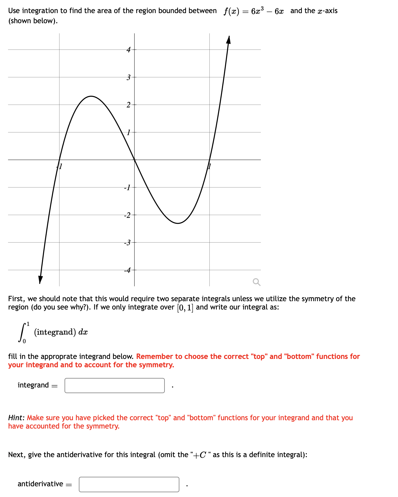 Solved Use integration to find the area of the region | Chegg.com