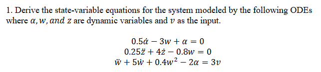 Solved Derive the state-variable equations for the system | Chegg.com