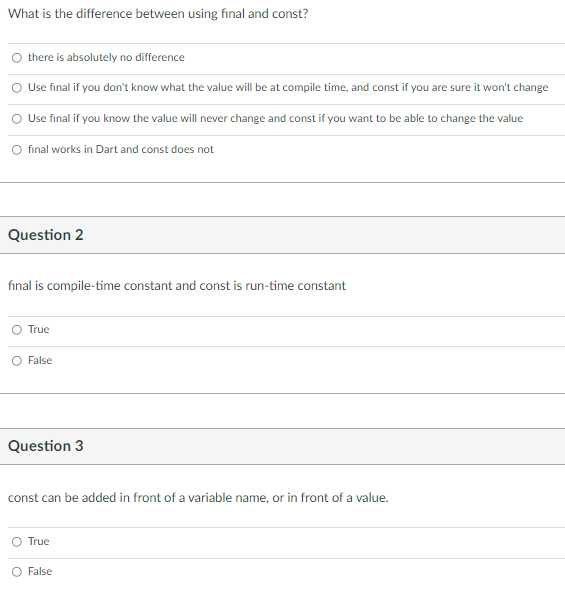 Solved What is the difference between using final and const? | Chegg.com