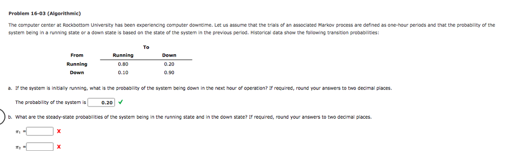 Solved Problem 16-03 (Algorithmic) The computer center at | Chegg.com