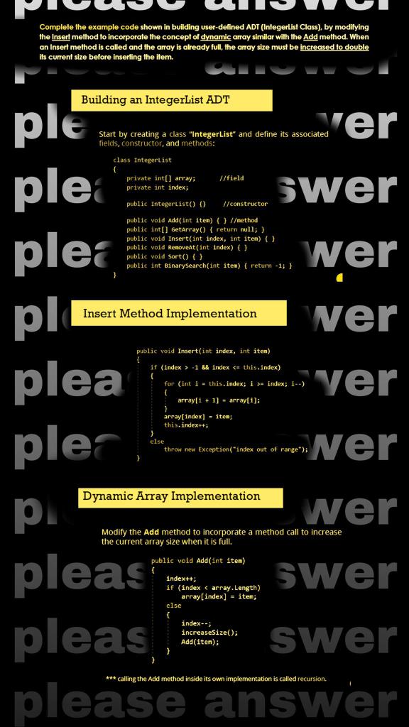 Solved Topic: Dynamic Array Implementation Using Console App | Chegg.com