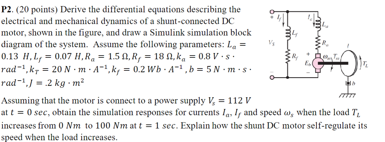 Solved P2. (20 ﻿points) ﻿Derive the differential equations | Chegg.com