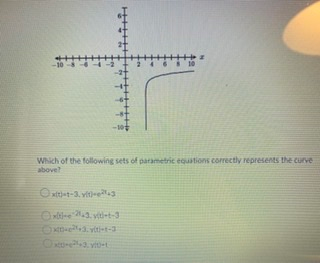 Solved Which of the following sets of parametric equations | Chegg.com