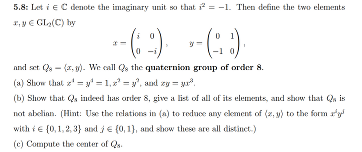 Solved 5.8: Let i e C denote the imaginary unit so that i2 = | Chegg.com