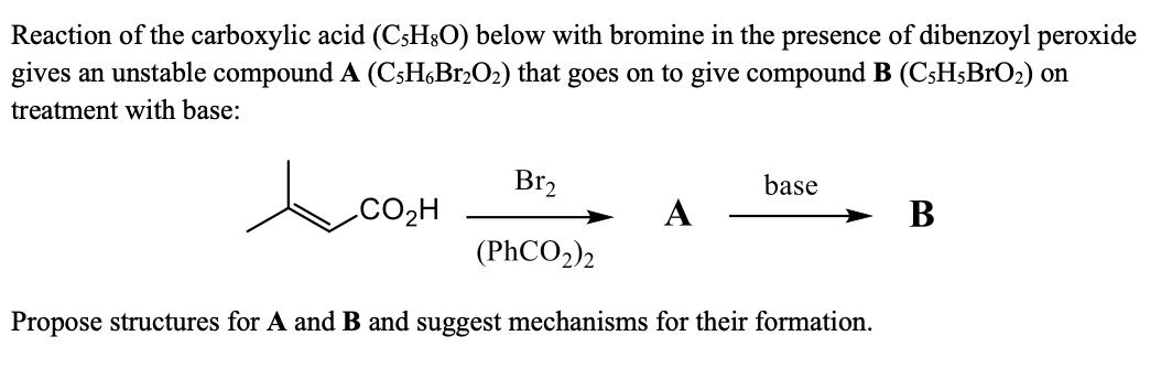 Solved Reaction of the carboxylic acid (C;H30) below with | Chegg.com