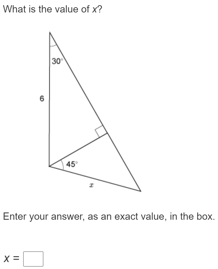 Solved What is the value of x? Enter your answer, as an | Chegg.com