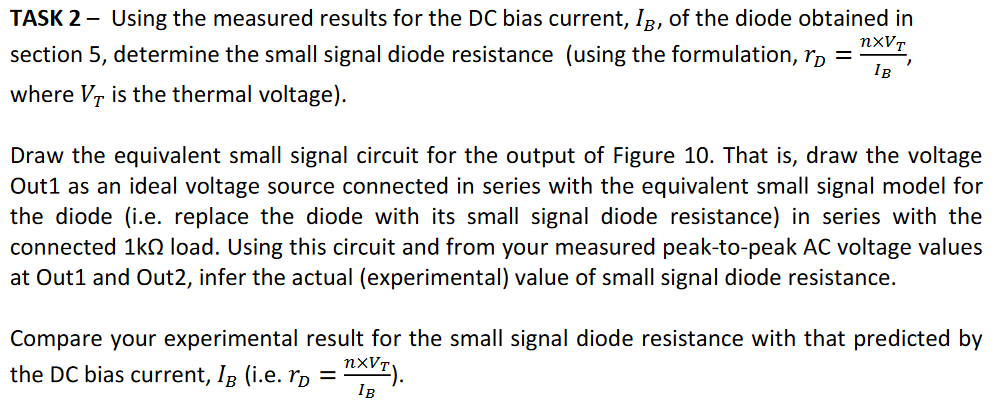 Solved Figure 10. Circuit for small signal operation of the | Chegg.com