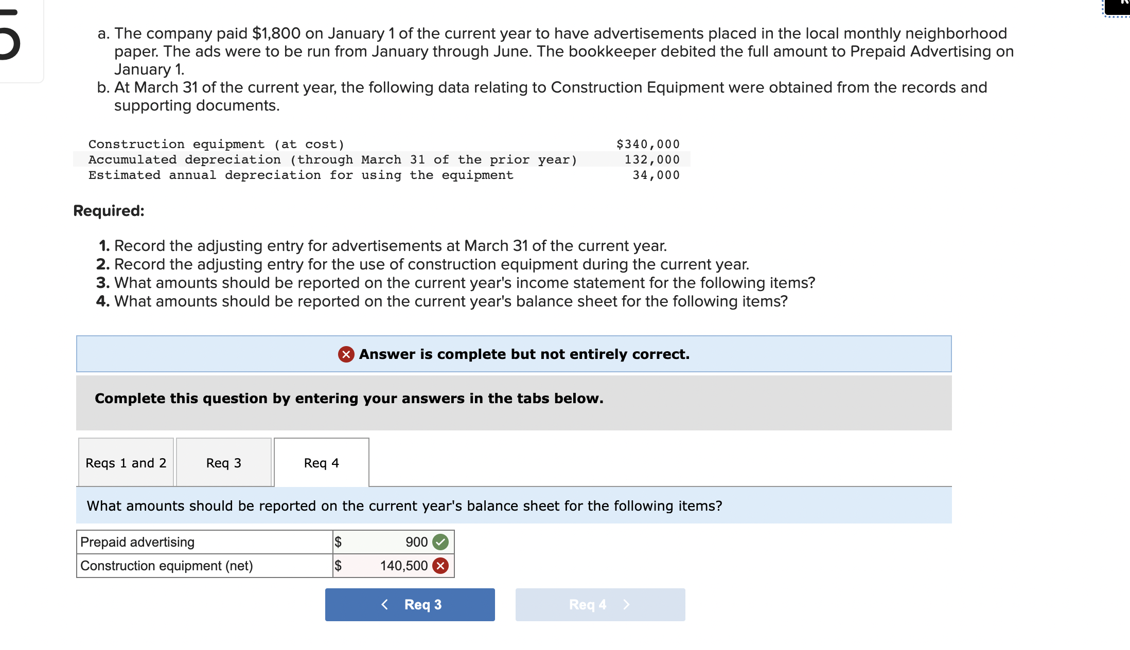 Solved a. The company paid $1,800 on January 1 of the | Chegg.com