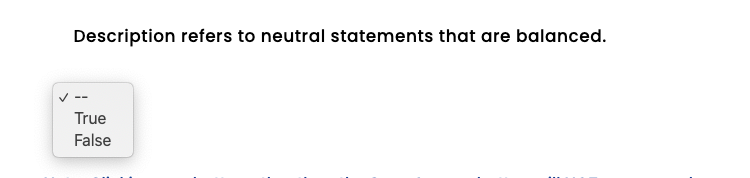 Solved Description refers to neutral statements that are | Chegg.com