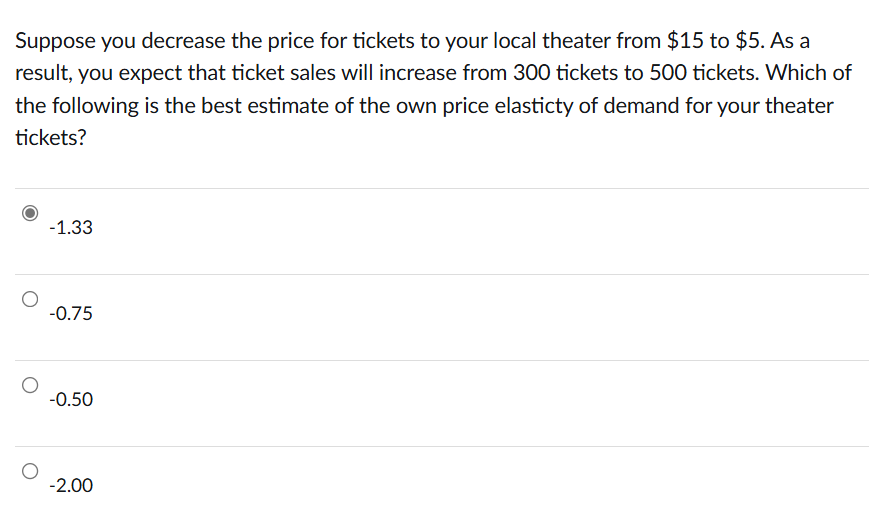 Solved Suppose you decrease the price for tickets to your | Chegg.com