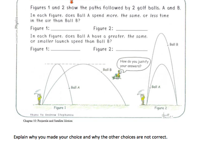 Solved CONCEPTUAL Physics Figures 1 and 2 show the paths | Chegg.com