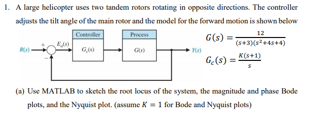 Solved 1) A large helicopter uses two tandem rotors rotating | Chegg.com